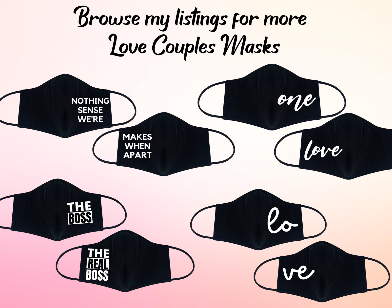 Face Mask for Couple Together Matching Couples Face Mask | Etsy