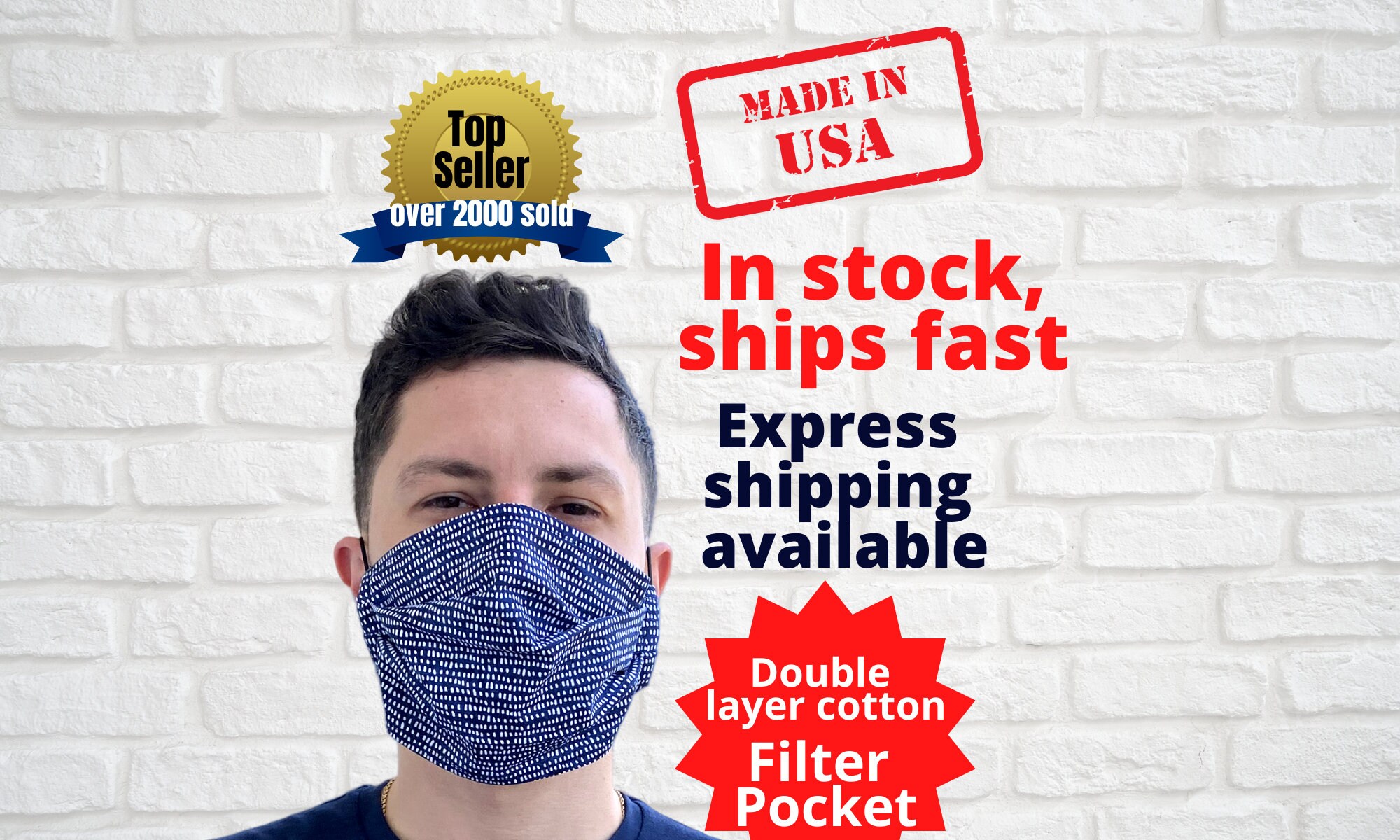 Face mask made in USA reusable face mask cotton face mask | Etsy