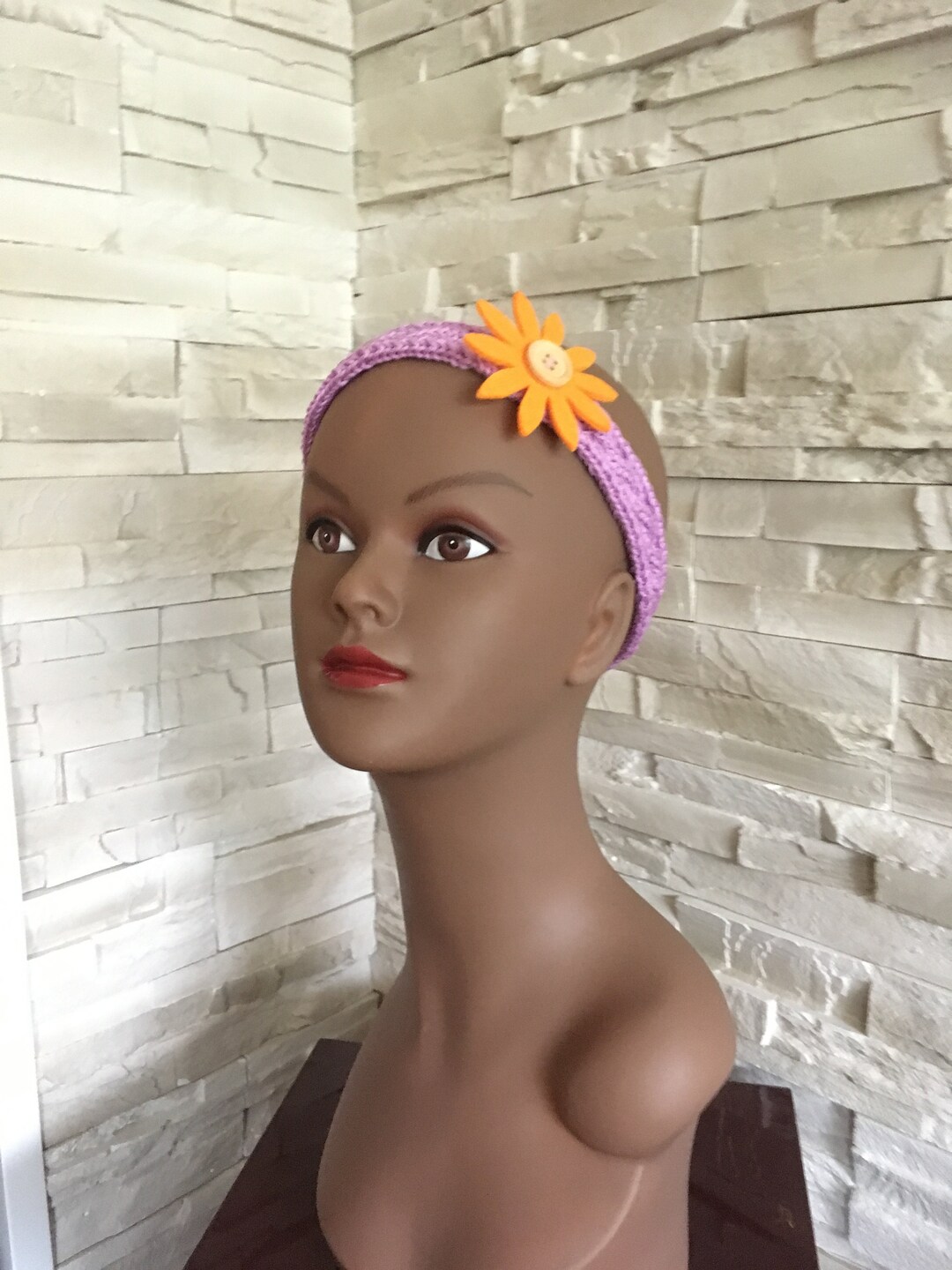 Twisted Lilac Hippie Headband and Its Big Orange Flower - Etsy