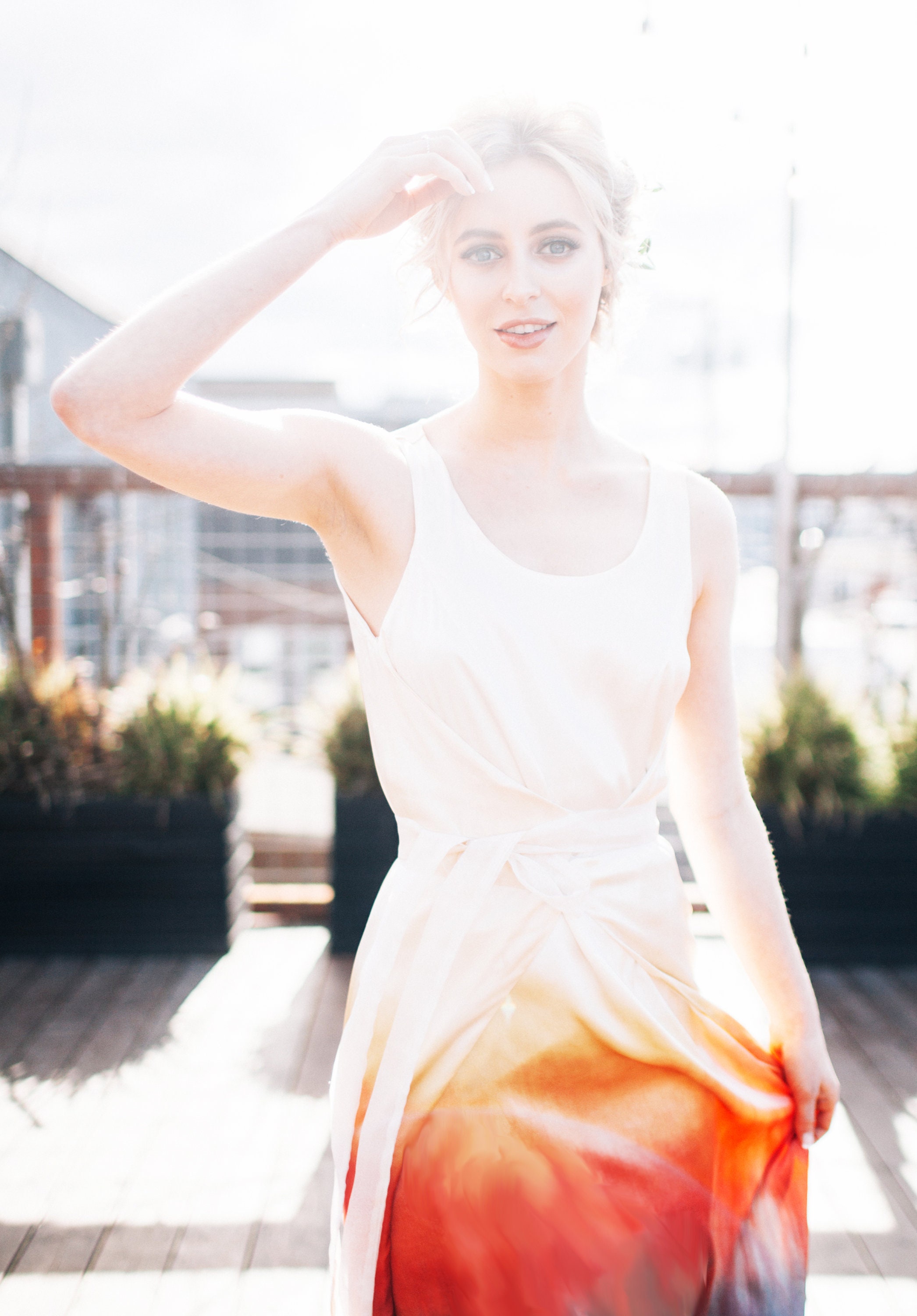 Ombre Wedding Dress Sunset Wedding Dress Stretch Silk - Etsy Canada