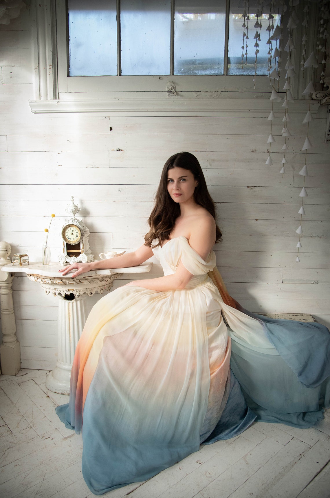 Ombre Wedding Dress Sunset Wedding Dress Silk Chiffon | Etsy