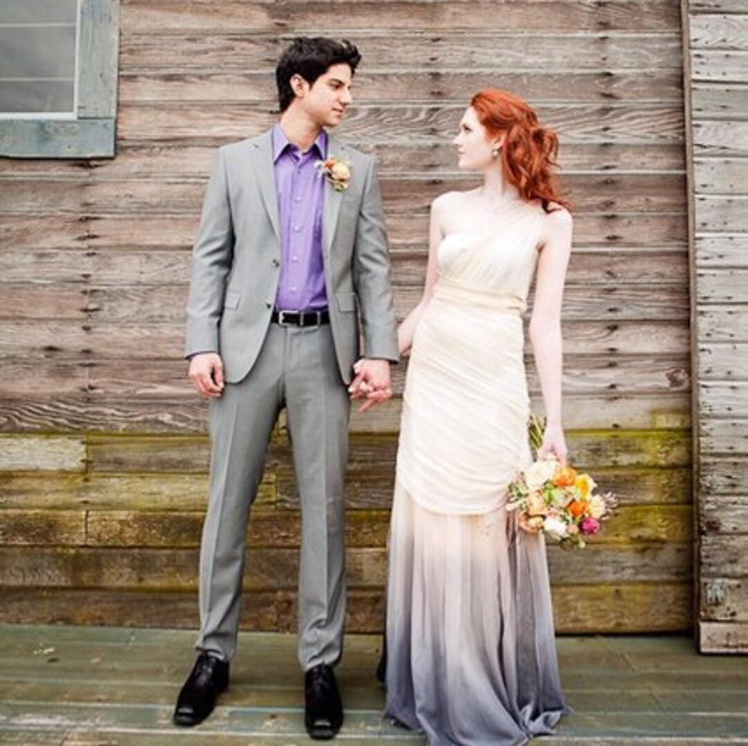 Ombre Wedding Dress, Sunset Wedding Dress, Silk Wedding Dress, Boho ...