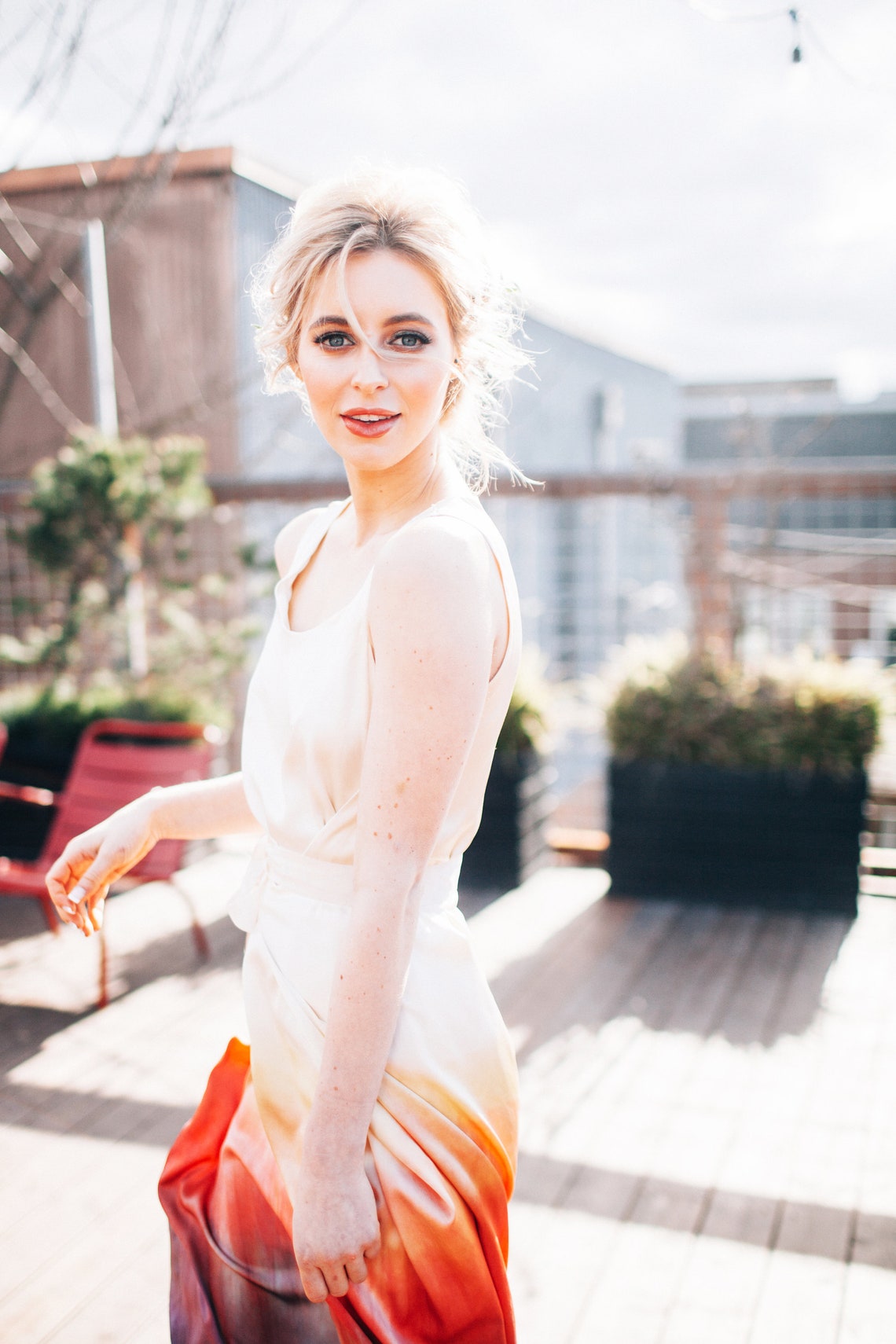 Ombre Wedding Dress Sunset Wedding Dress Stretch Silk - Etsy Canada