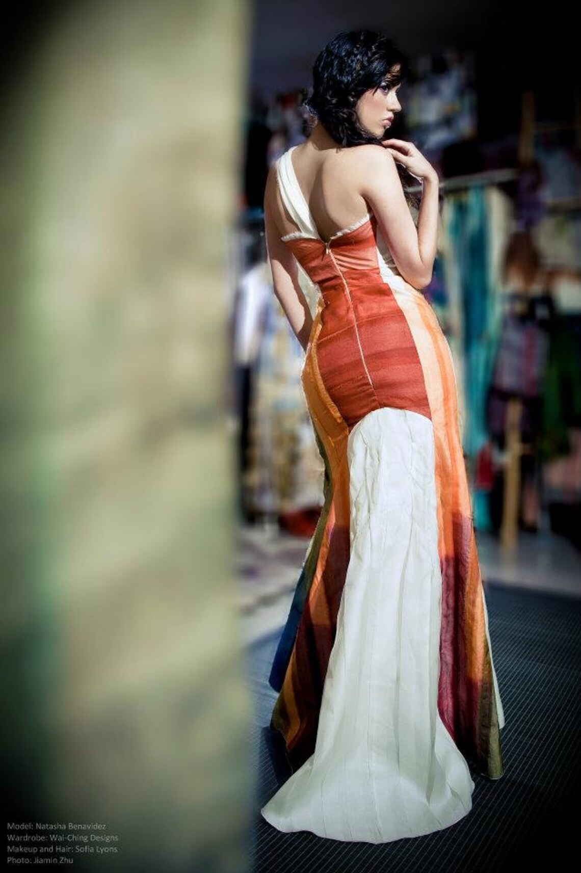 Rainbow Dress, Asymmetrical Wedding Dress, Colorful Evening Gown, Silk ...