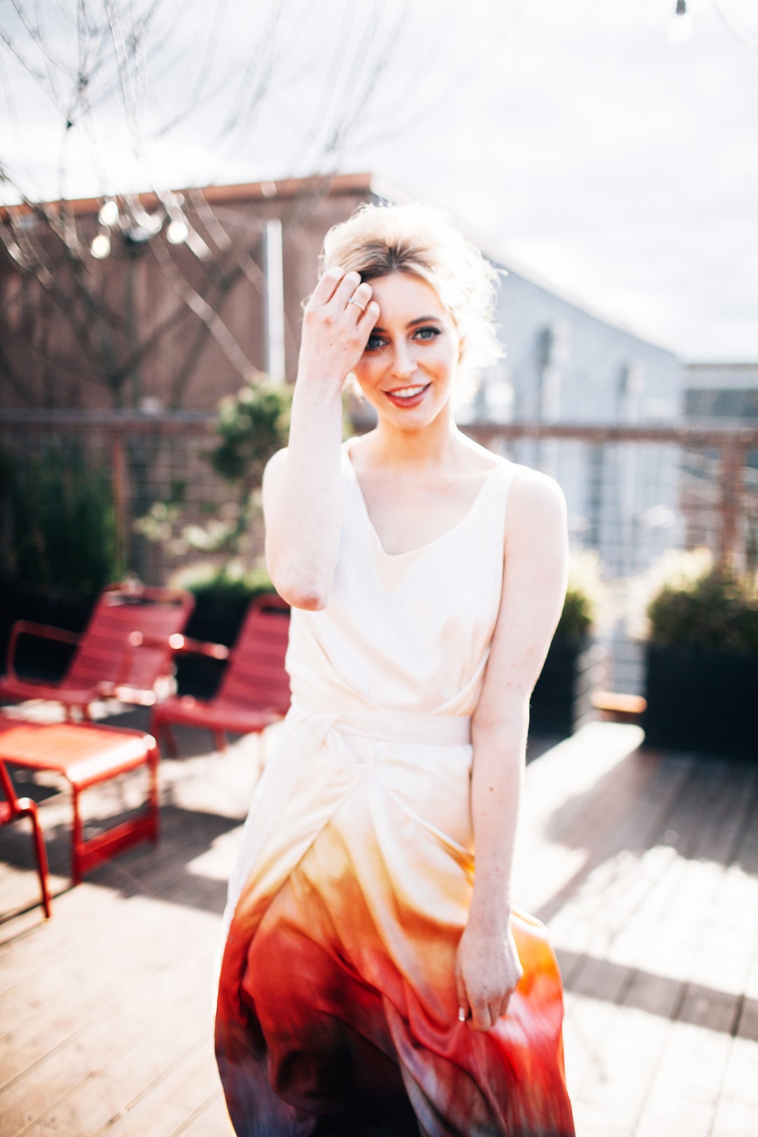 Ombre Wedding Dress, Sunset Wedding Dress, Stretch Silk Wedding Dress ...