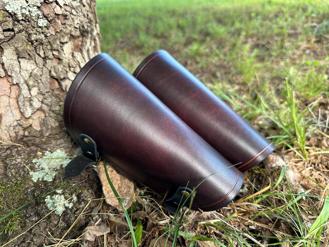 Brown Buckled Leather Adventurer Bracers - Etsy