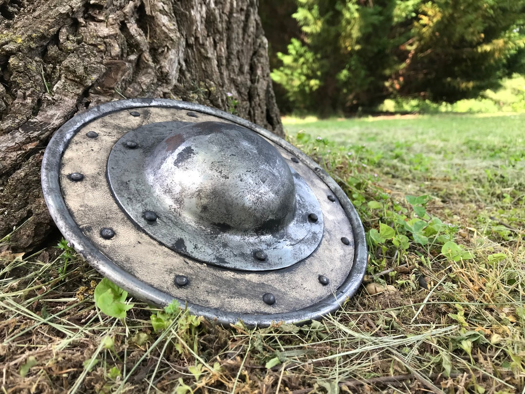 9 Medieval Leather Covered Metal Buckler - Etsy