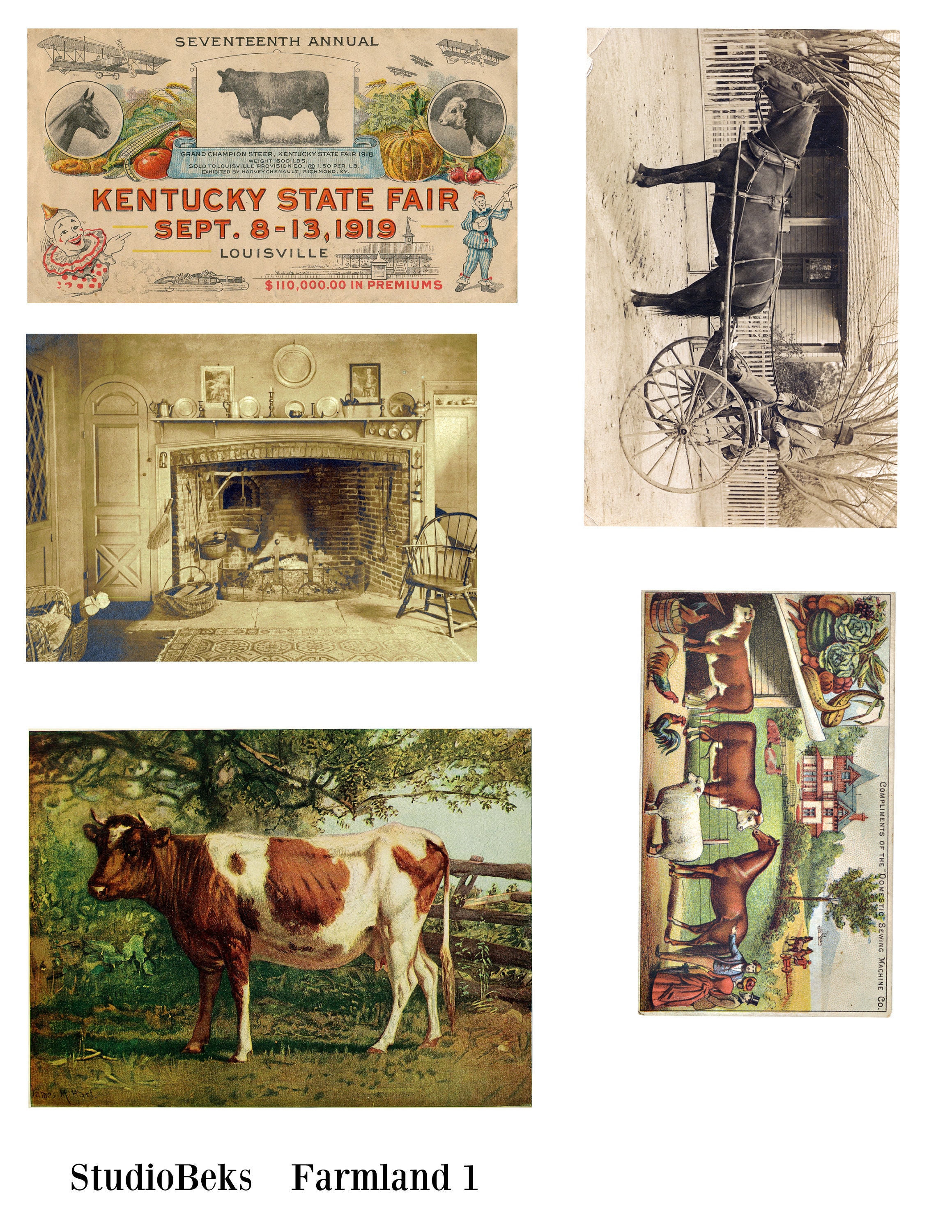Vintage Ephemera, Farm Images, Cows, Horses, Farmland, Craft Images ...