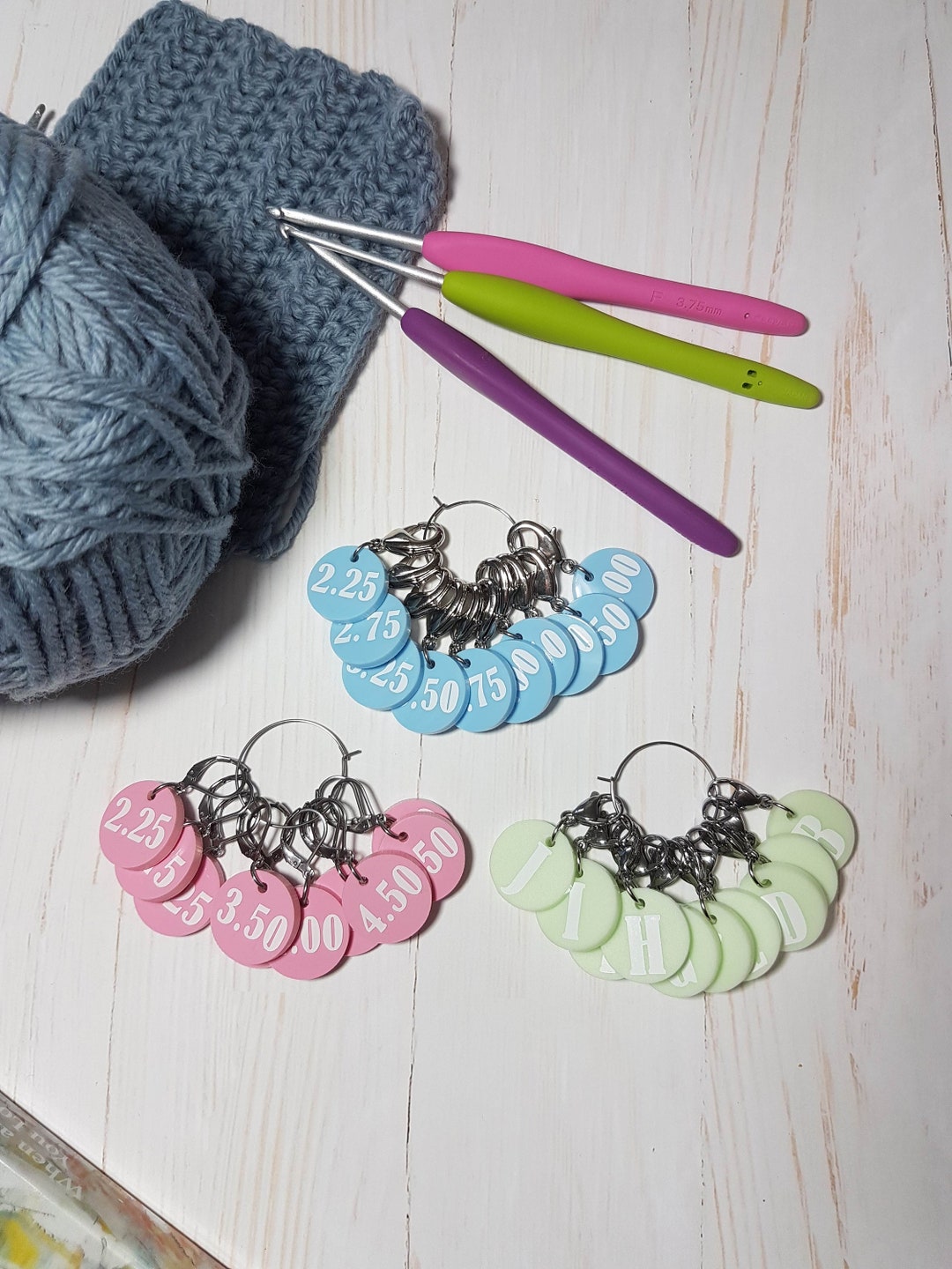 Stitch Markers Set Yarn Marker Hook Size Set Crochet - Etsy
