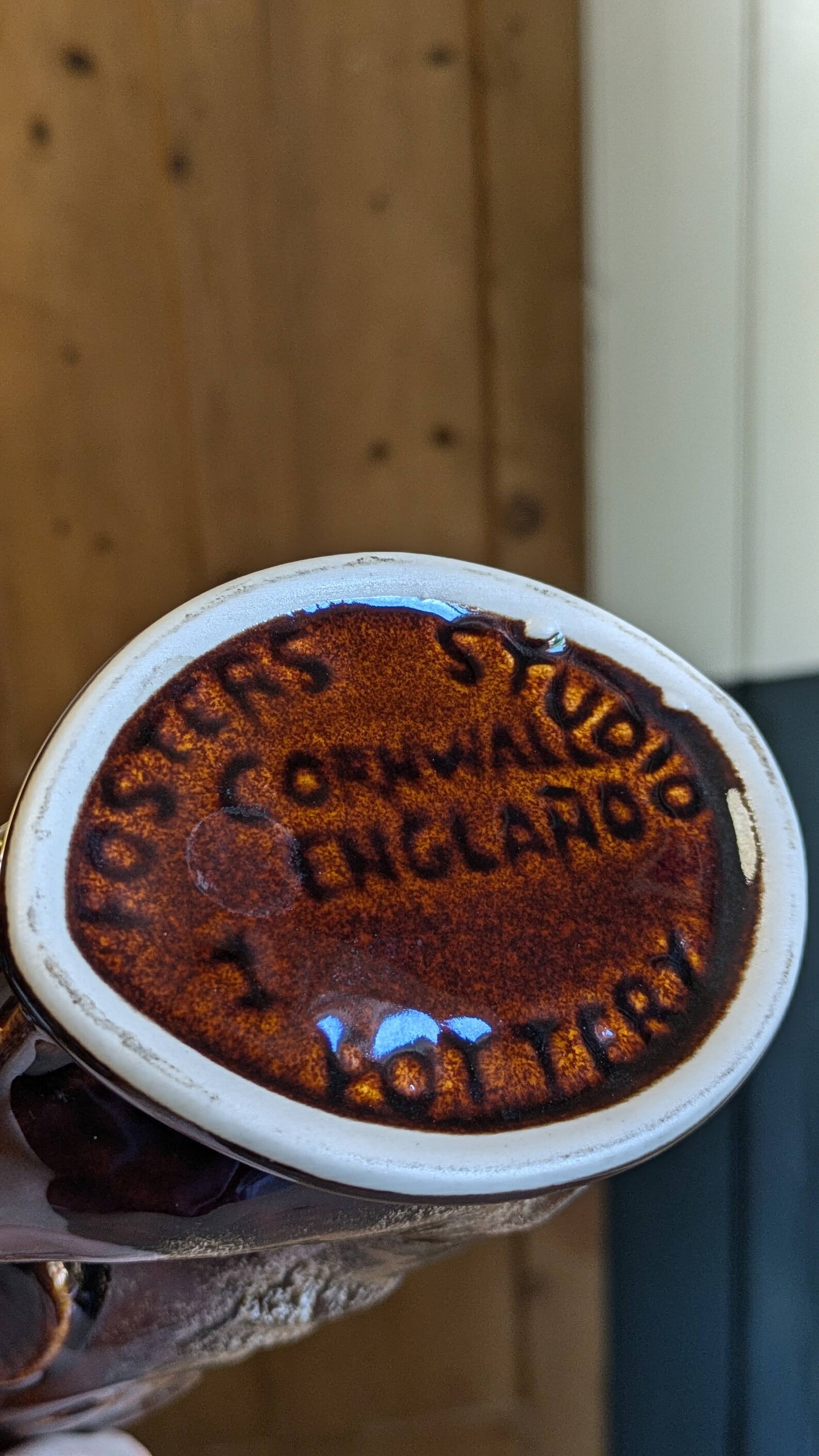 Vintage Fosters Gluggle Gurgle Glug Fish Jug Brown Lava Glaze Medium ...