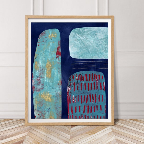 Navy Blue Coastal Wall Art - Etsy