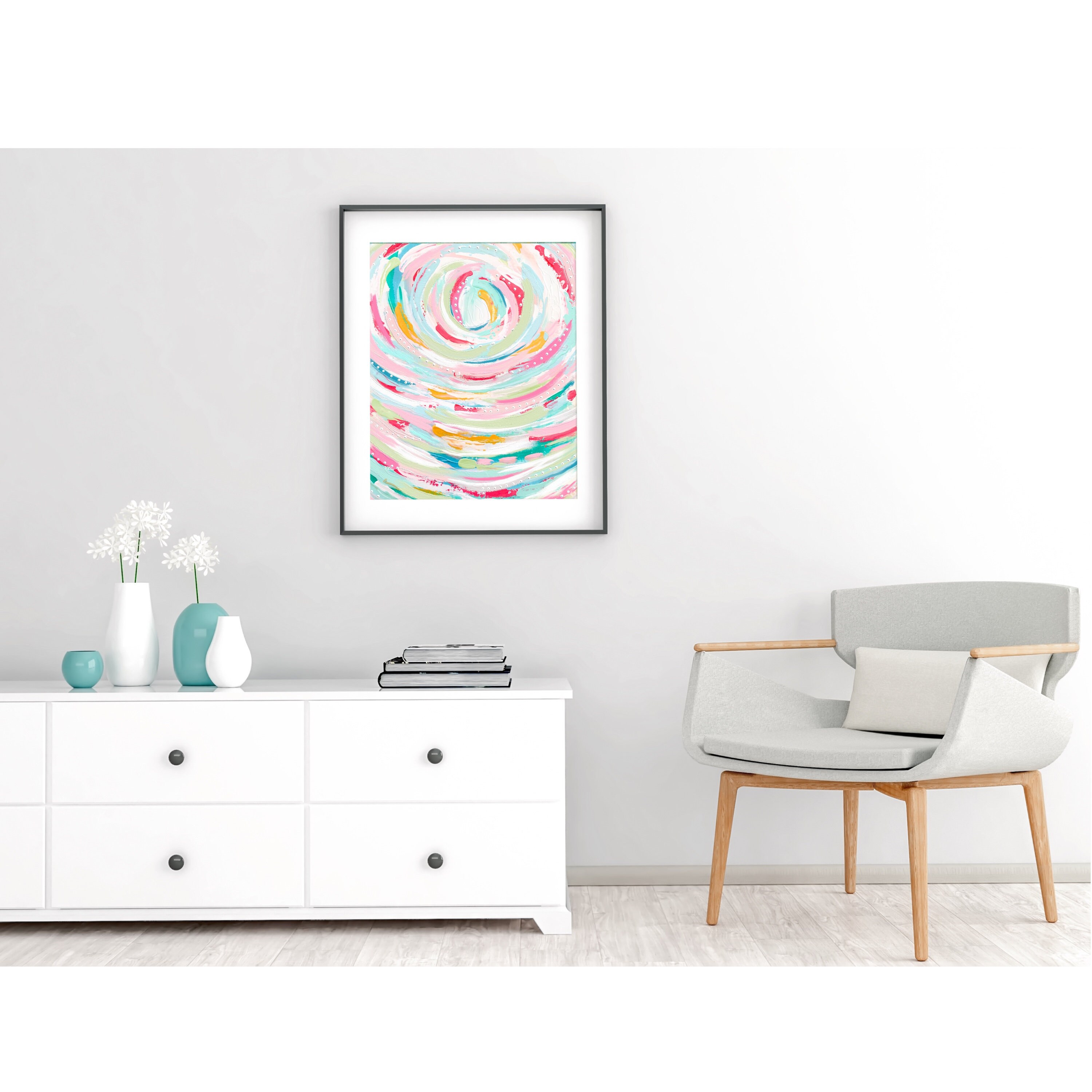 Colorful Modern Abstract Art Circles Painting Downloadable - Etsy