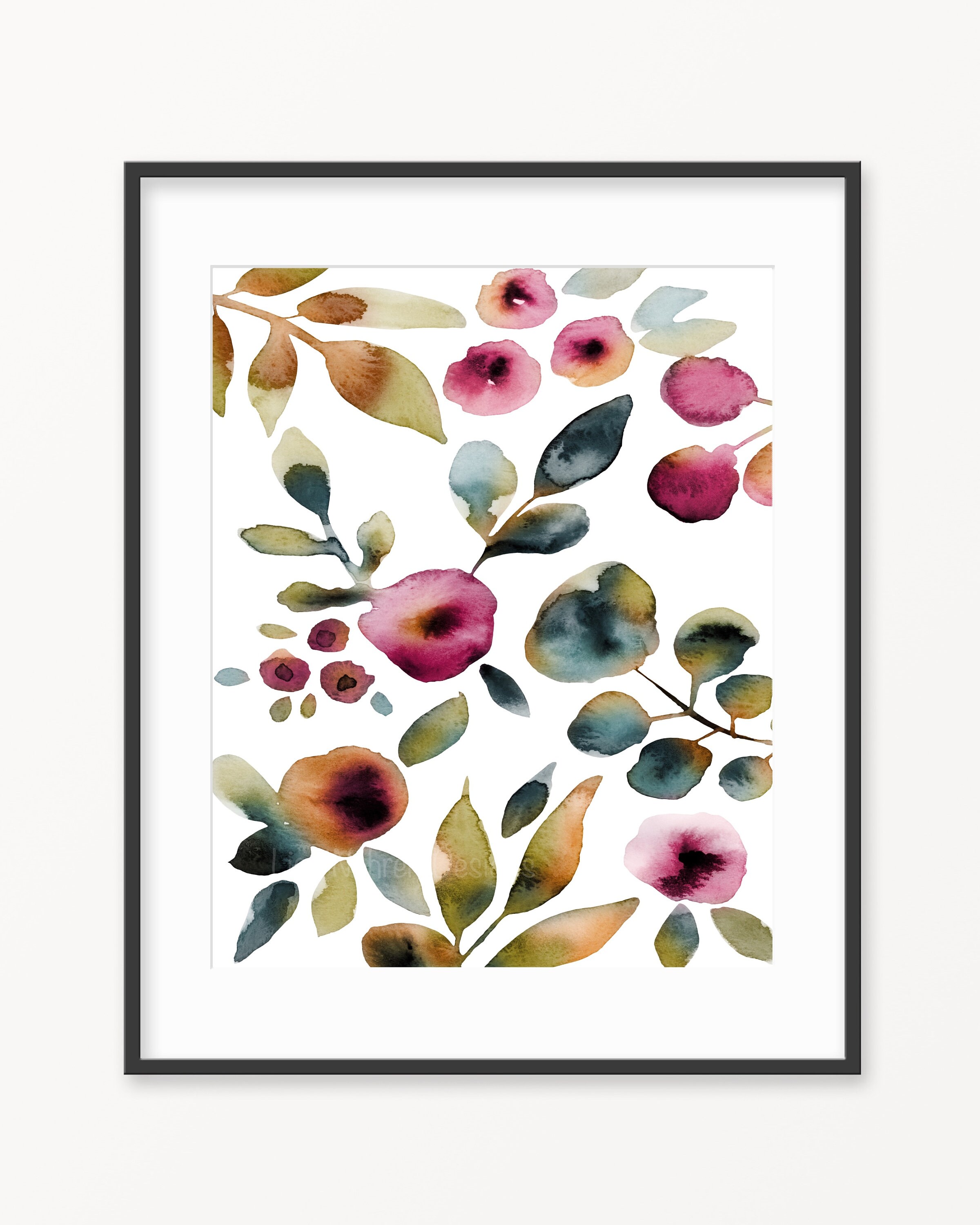 Watercolor Floral Abstract Flowers Printable Downloadable | Etsy