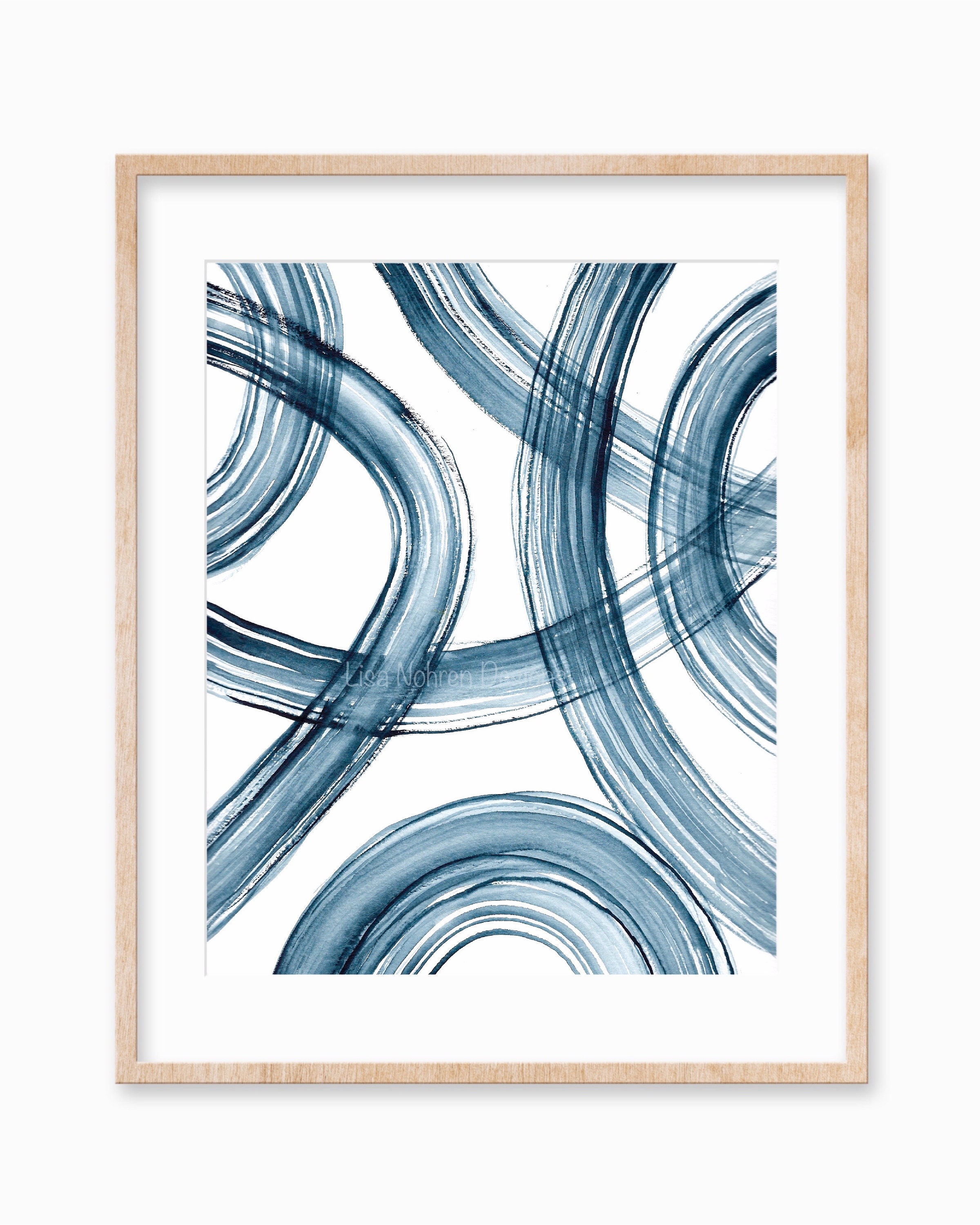 Navy Watercolor Abstract Art Printable Minimalist Wall Art - Etsy