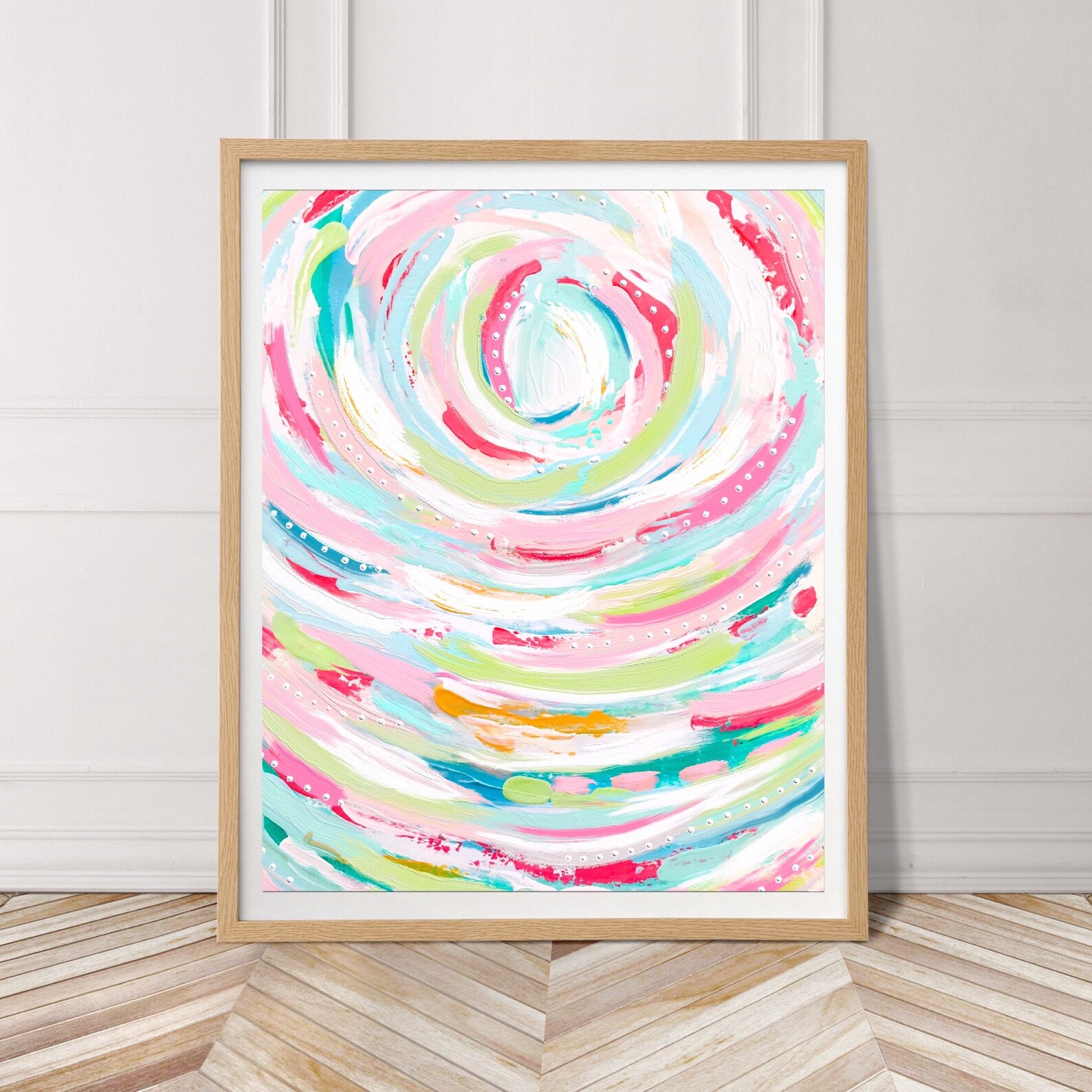 Colorful Modern Abstract Art Circles Painting Downloadable | Etsy