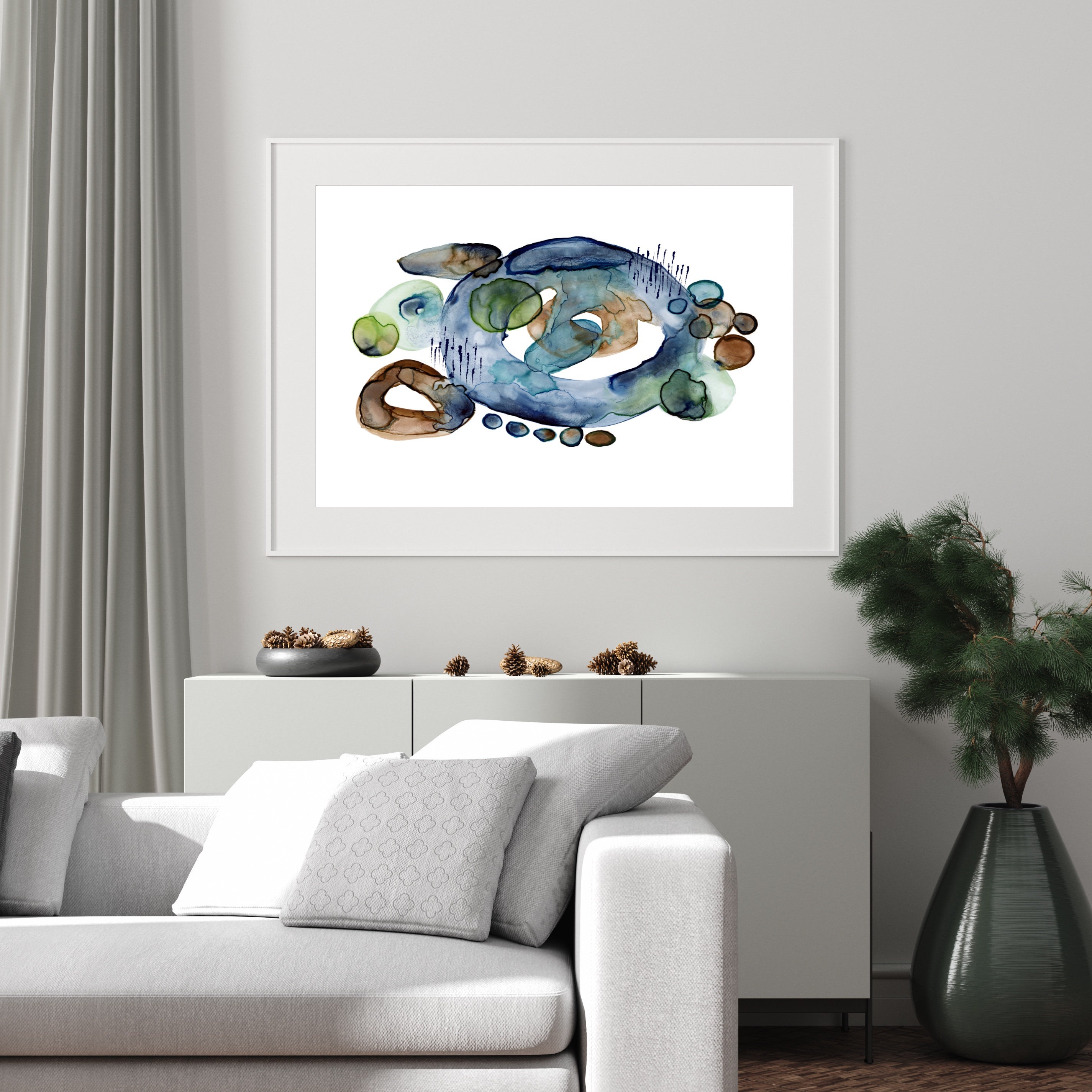 Modern Watercolor Abstract - Printable Wall Art - Downloadable Instant ...