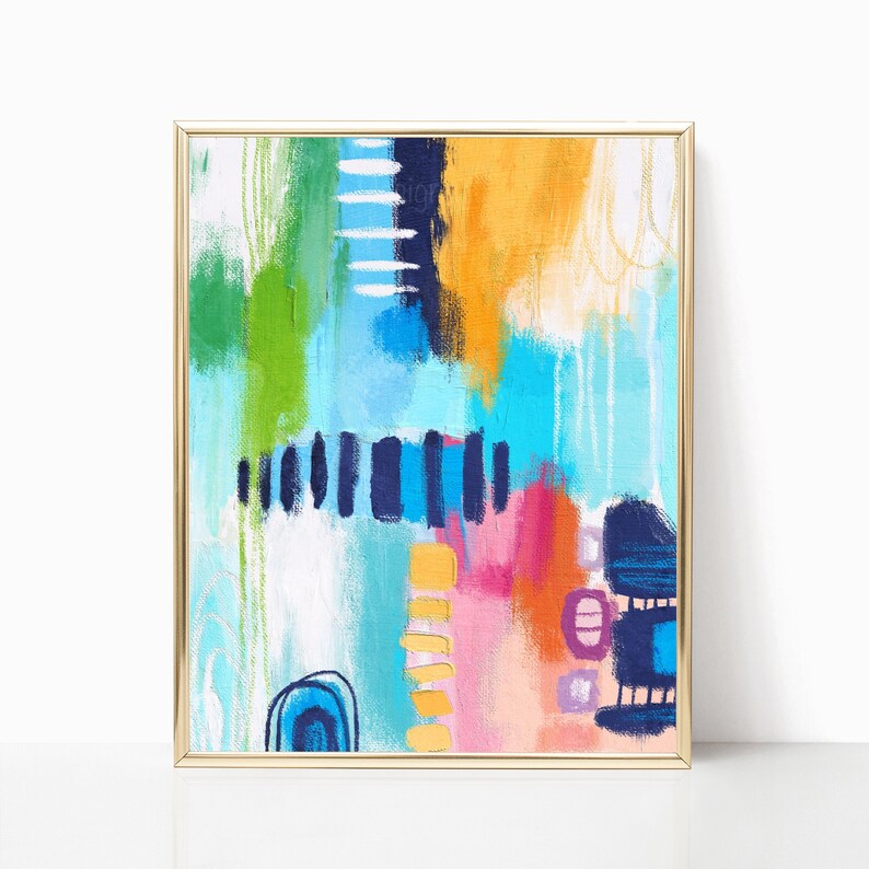 Colorful Abstract Art Printable Wall Art Painting Downloadable - Etsy