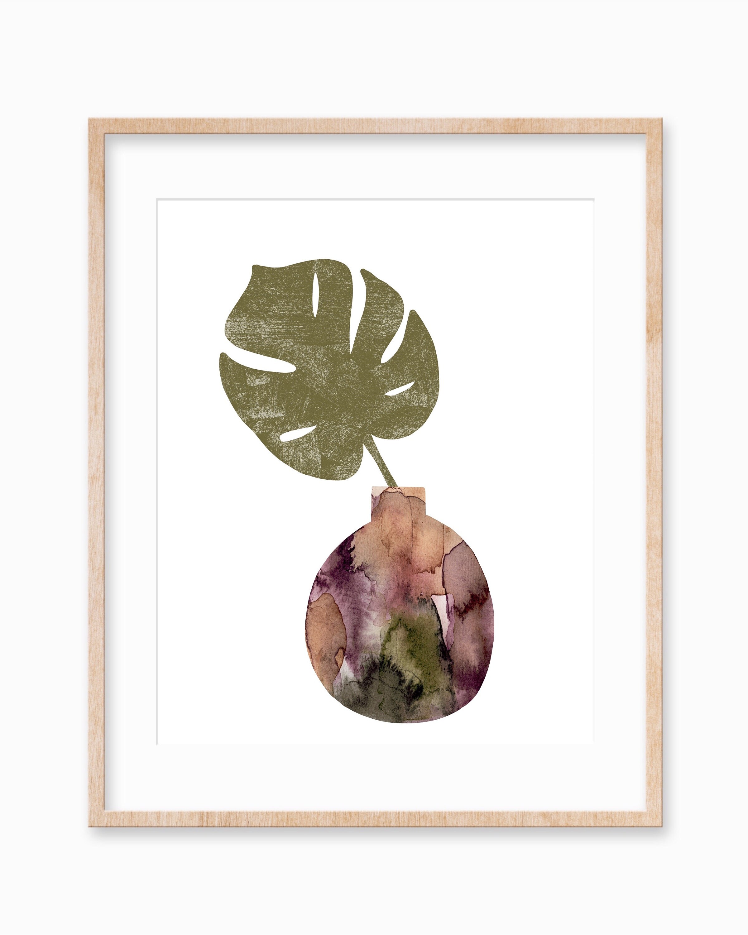 Watercolor Floral Abstract Plant Wall Art Downloadable - Etsy