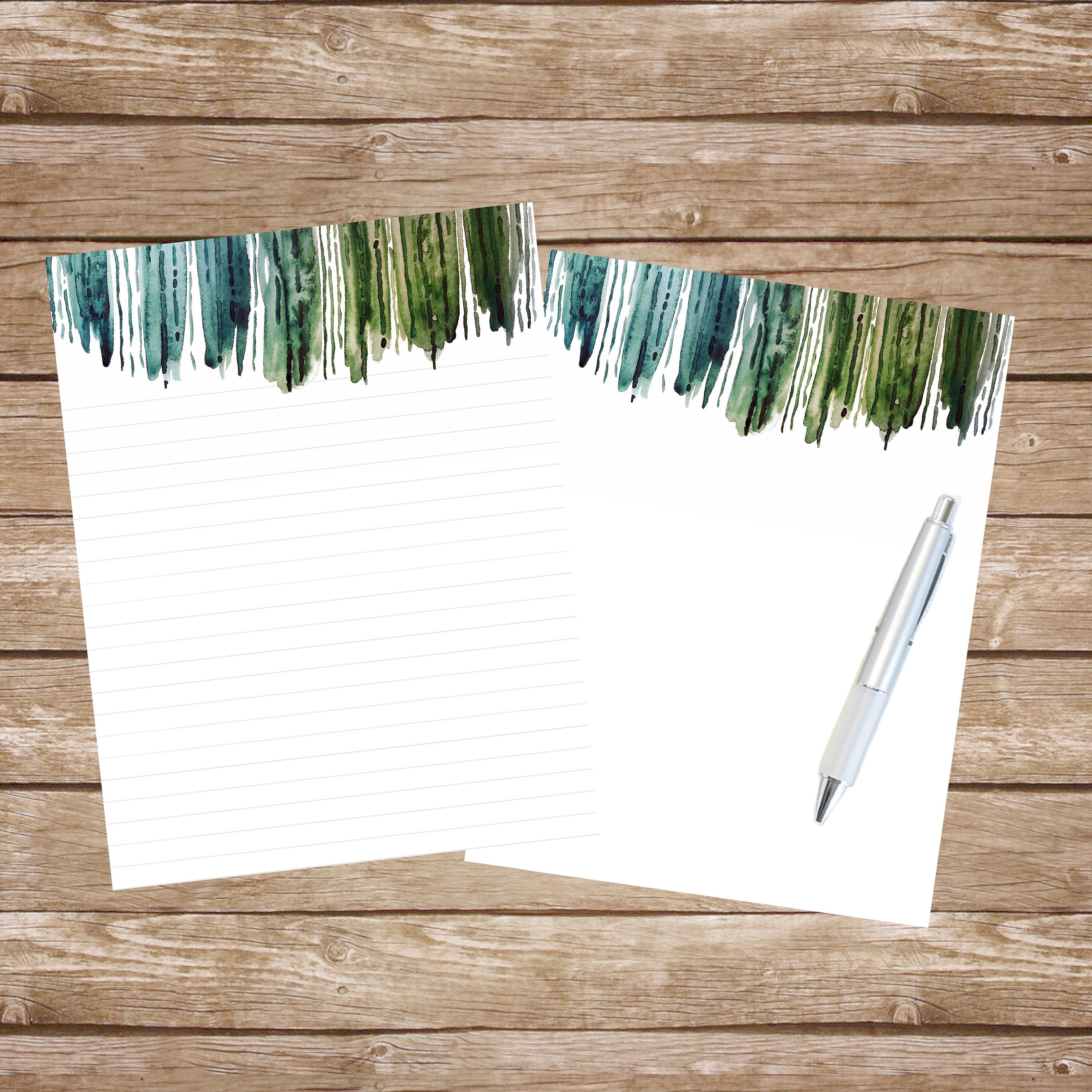 Printable Abstract Watercolor Stationery Lined Letter Writing | Etsy