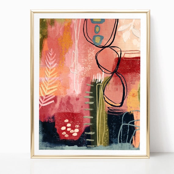 Colorful Abstract Painting Printable Wall Art Instant Download - Etsy