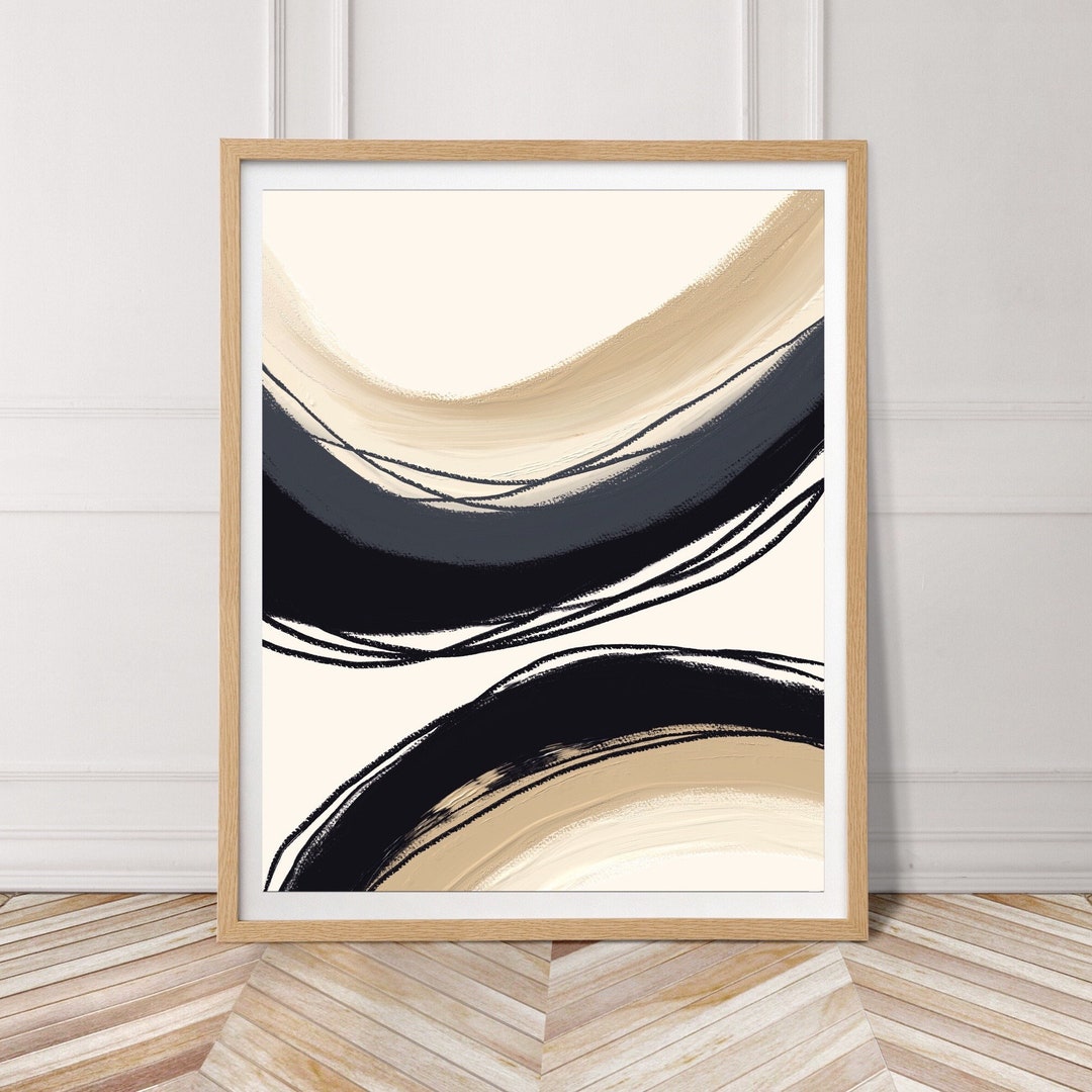 Neutral Abstract Brush Strokes Printable Wall Art, Neutral Color Art ...