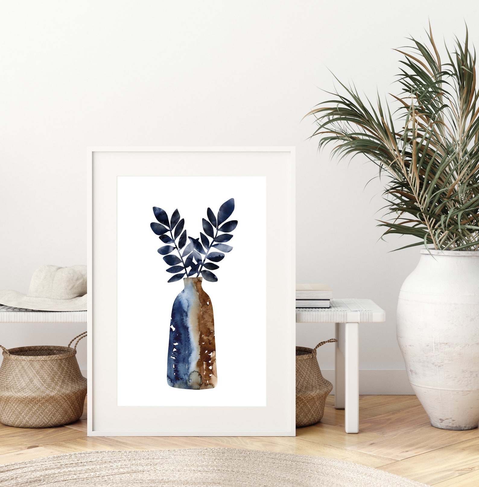 Watercolor Rustic Floral Painting Printable Wall Art Botanical - Etsy