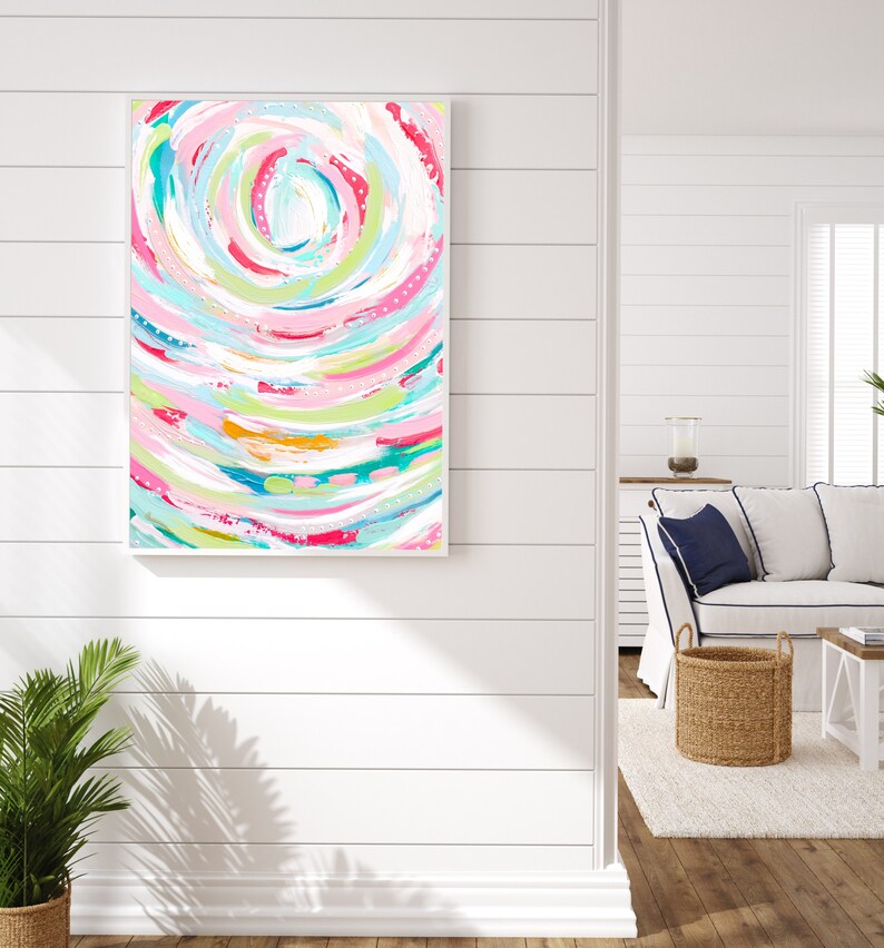 Colorful Modern Abstract Art Circles Painting Downloadable | Etsy