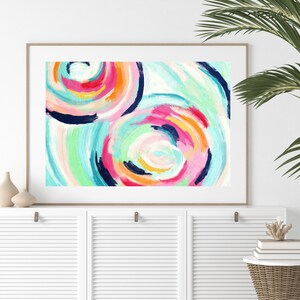 Colorful Modern Abstract Art Circles Painting Downloadable - Etsy