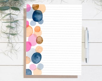 Printable Abstract Watercolor Stationery Lined Letter Writing - Etsy