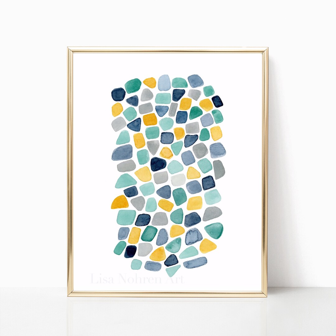 Watercolor Sea Glass Abstract Art Printable Watercolor Wall Art Modern ...