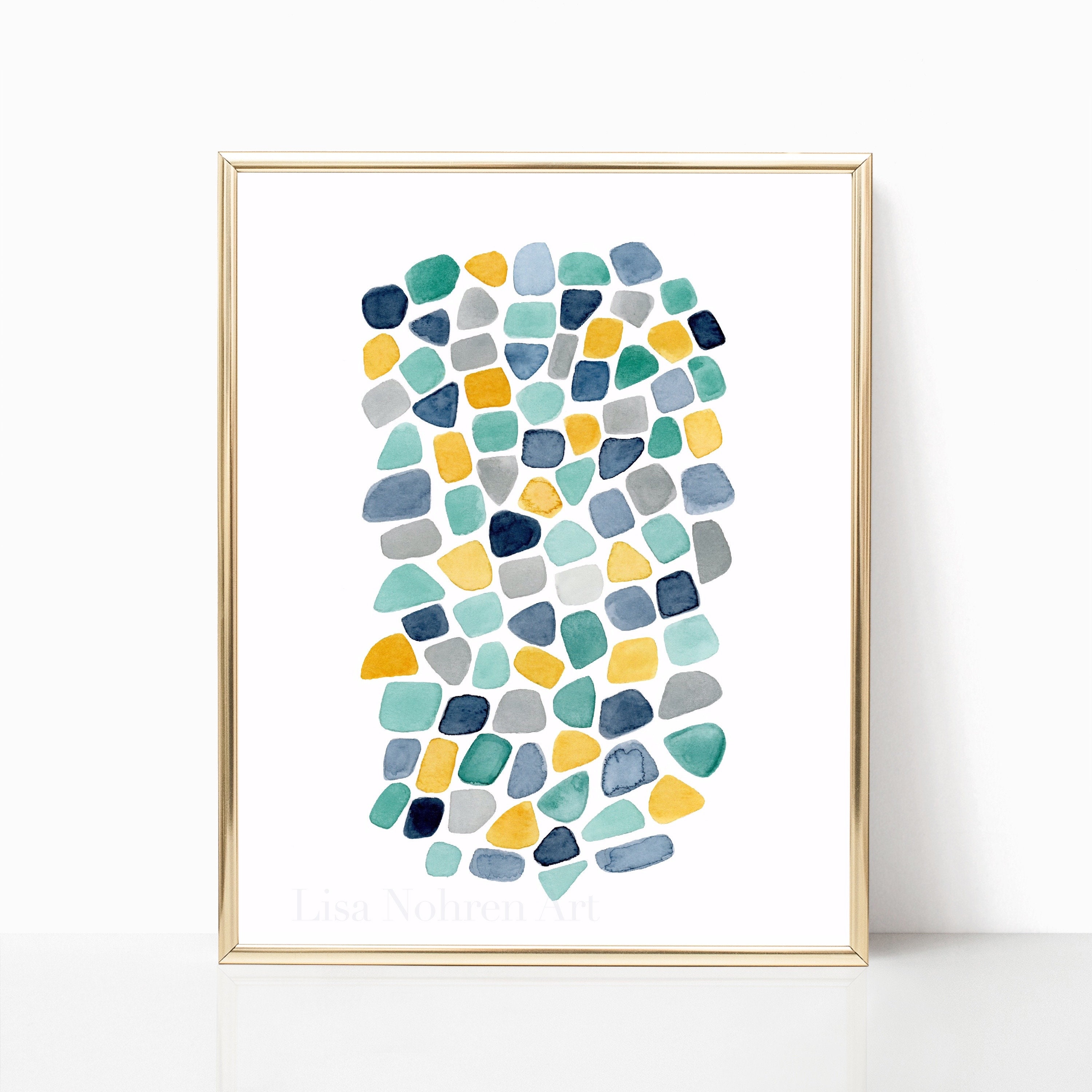 Watercolor Sea Glass Abstract Art Printable Watercolor Wall - Etsy