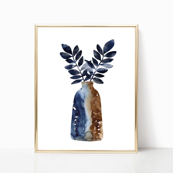 Watercolor Rustic Floral Painting Printable Wall Art Botanical | Etsy