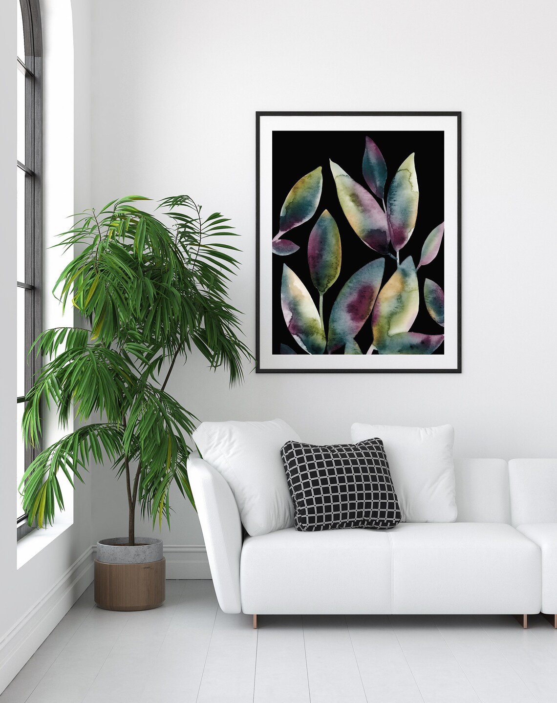 Watercolor Botanical Abstract Leaves Printable Art - Etsy