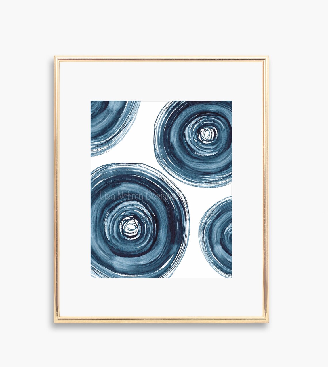 Navy Watercolor Abstract Art Printable Minimalist Wall Art Modern ...