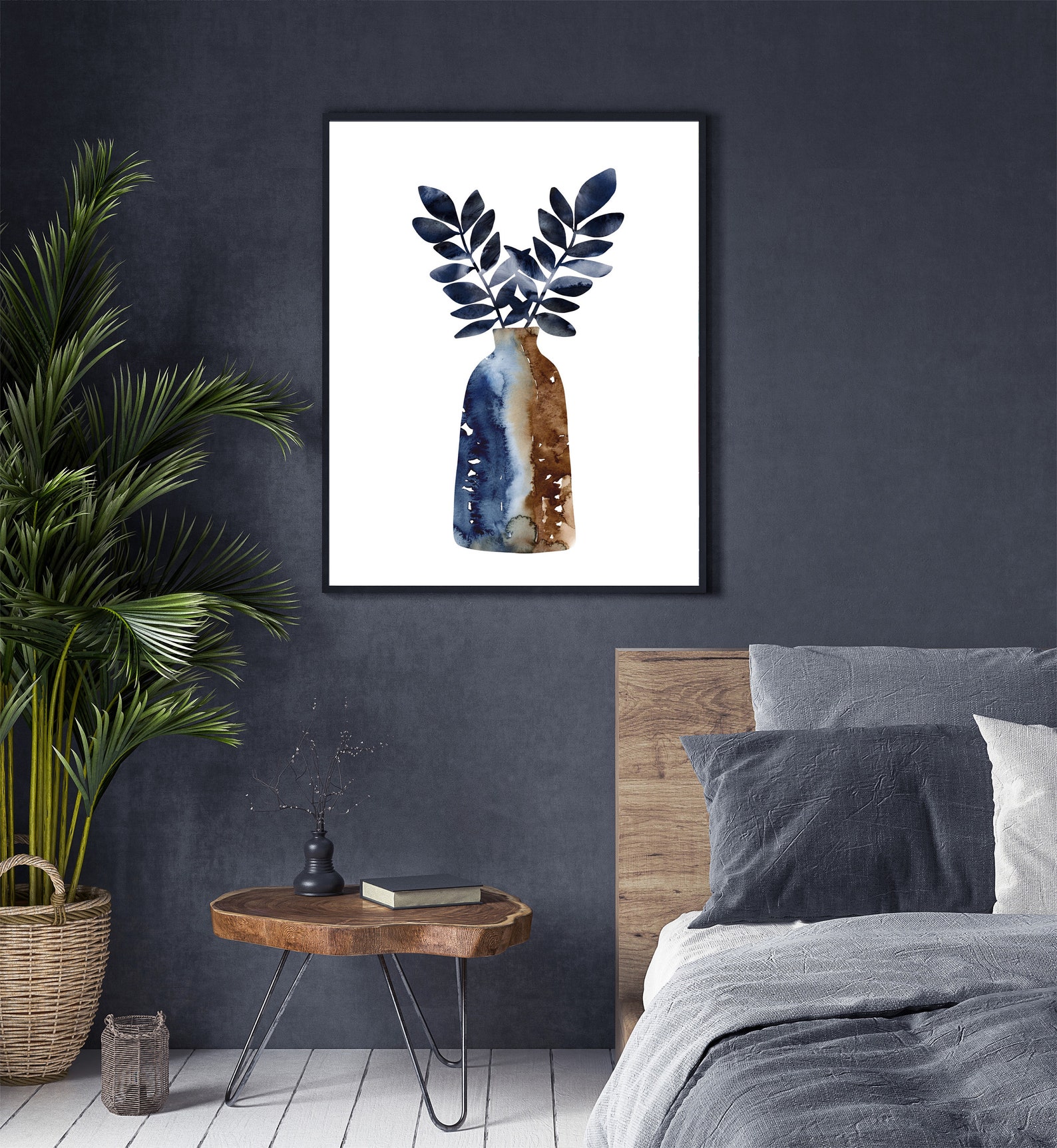 Watercolor Rustic Floral Painting Printable Wall Art Botanical - Etsy