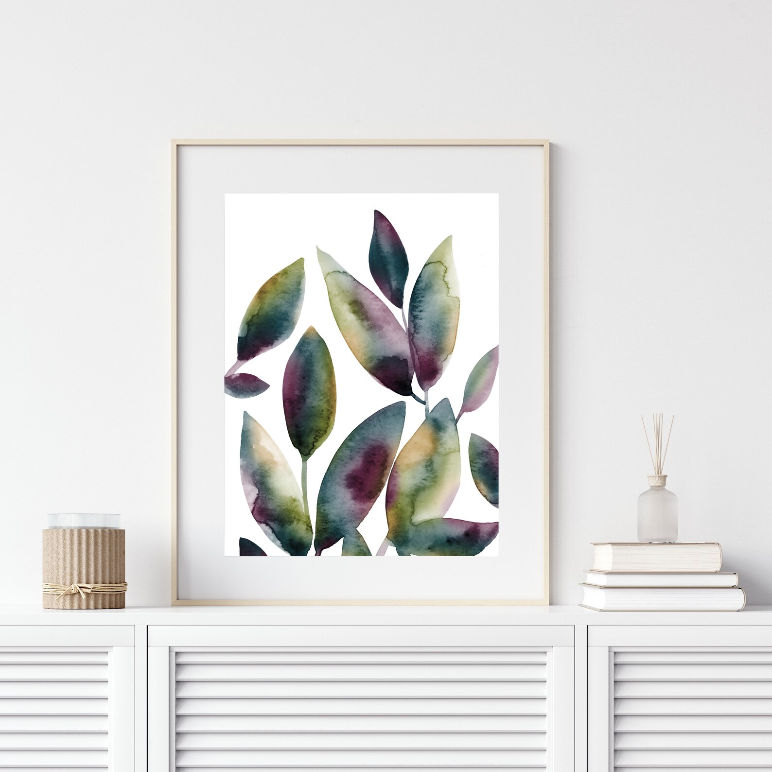 Watercolor Botanical Abstract Leaves Printable Art | Etsy