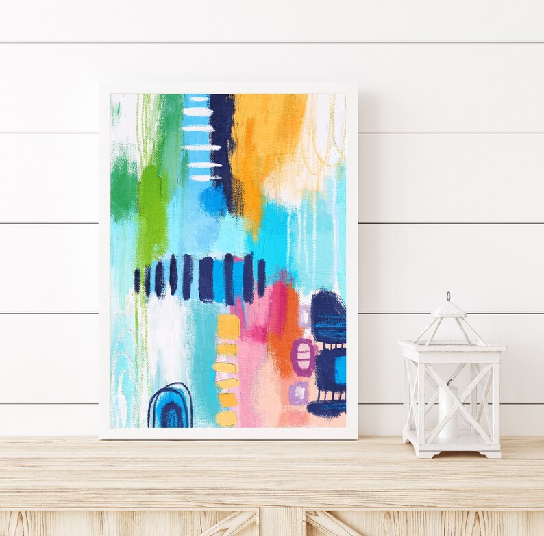 Colorful Abstract Art Printable Wall Art Painting Downloadable - Etsy