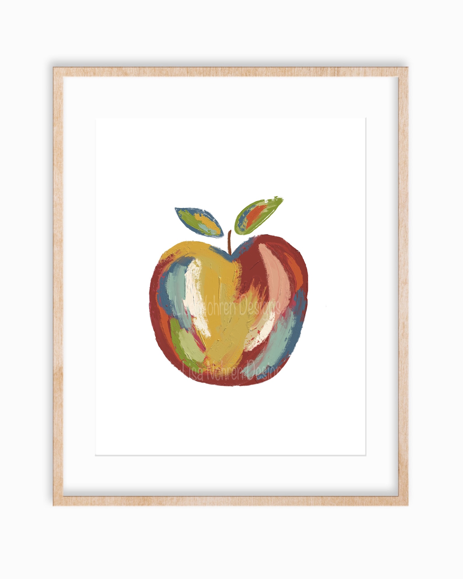 Colorful Modern Abstract Apple Fruit Art Painting Kitchen Wall - Etsy