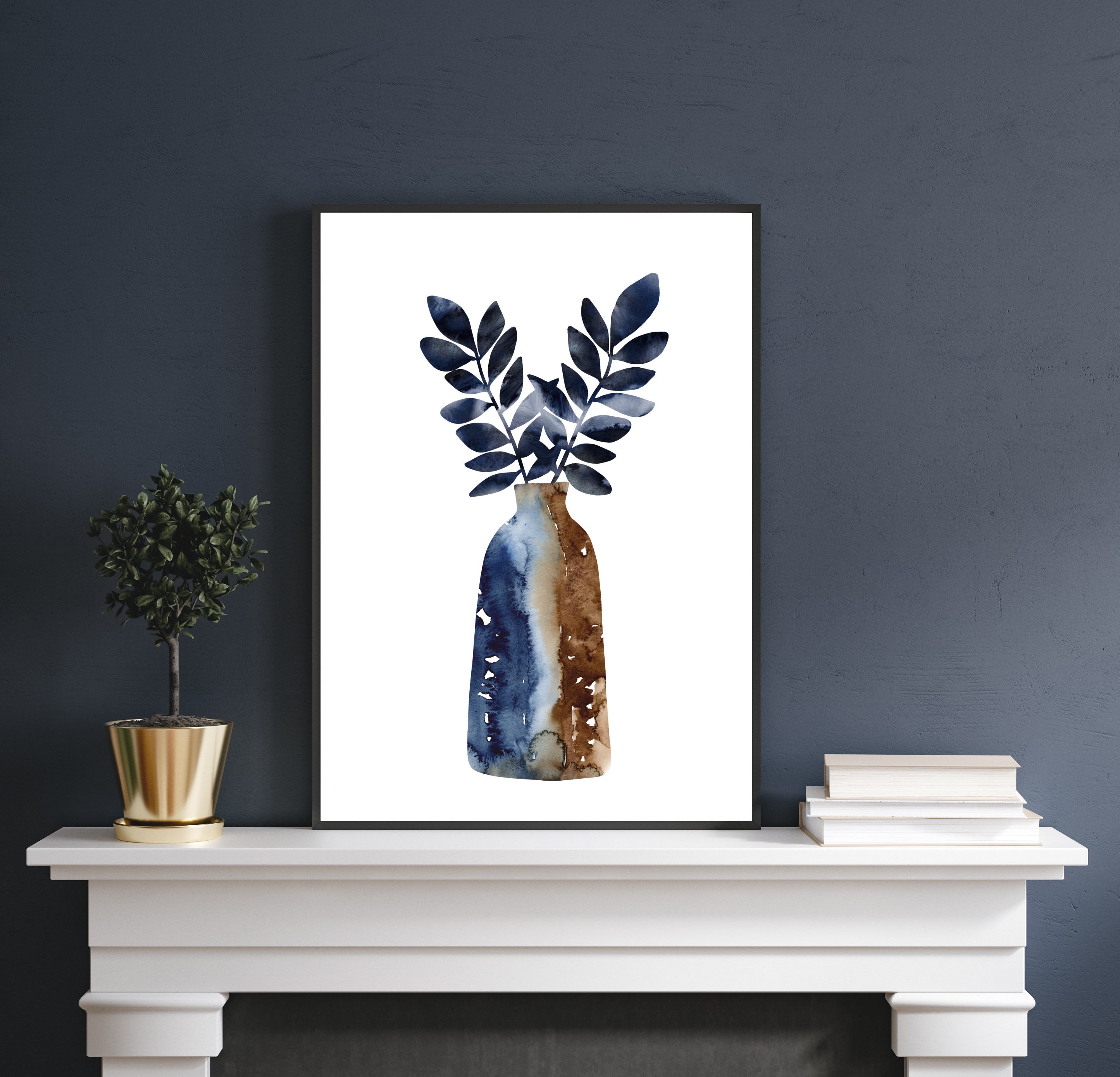Watercolor Rustic Floral Painting Printable Wall Art Botanical - Etsy