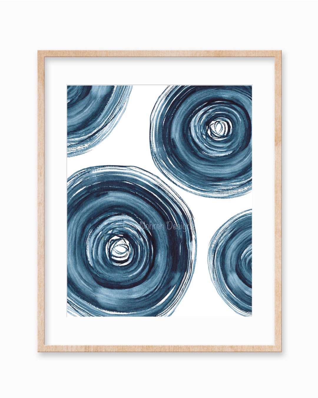 Navy Watercolor Abstract Art Printable Minimalist Wall Art Modern ...