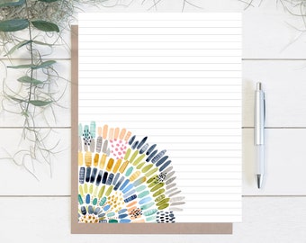 Printable Abstract Watercolor Stationery Lined Letter Writing | Etsy