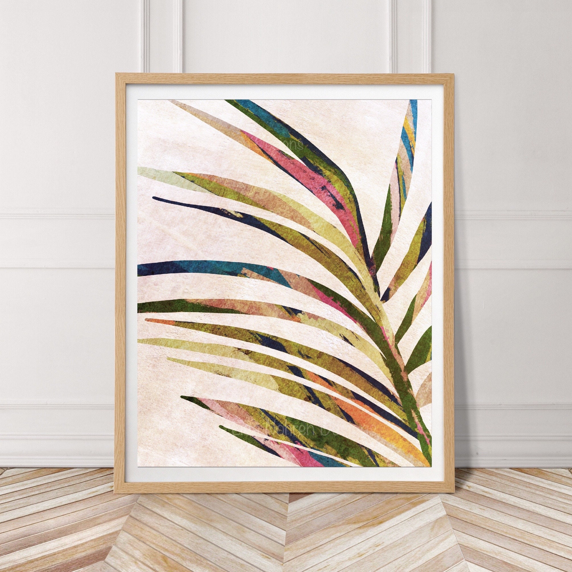 Neutral Boho Abstract Botanical Palm Art Printable Floral - Etsy