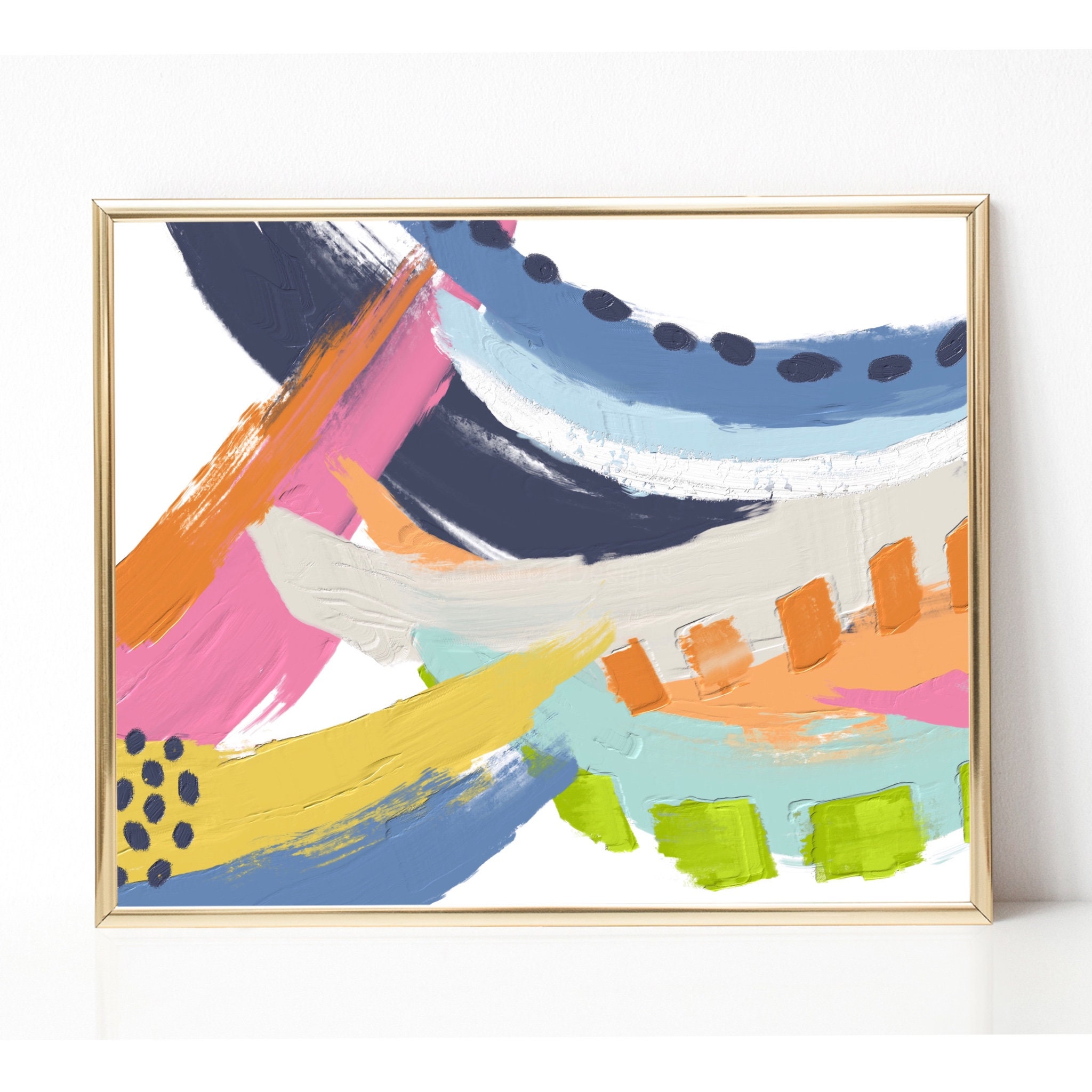 Colorful Abstract Printable Wall Art Painting Downloadable Art | Etsy