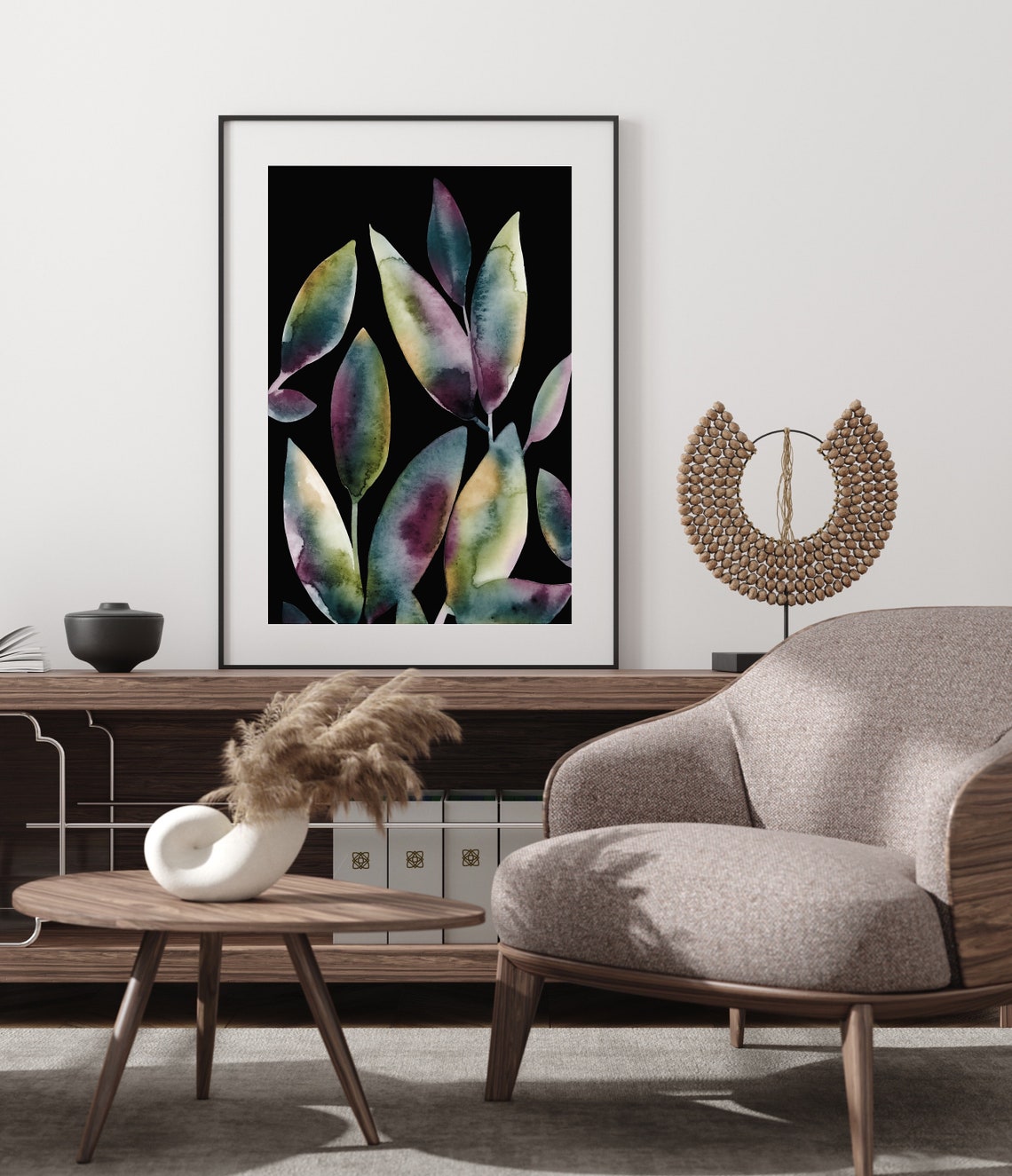 Watercolor Botanical Abstract Leaves Printable Art - Etsy