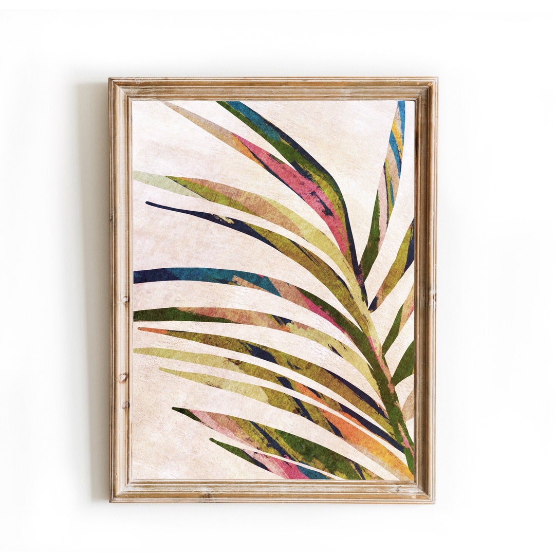Neutral Boho Abstract Botanical Palm Art Printable Floral Tropical Palm ...