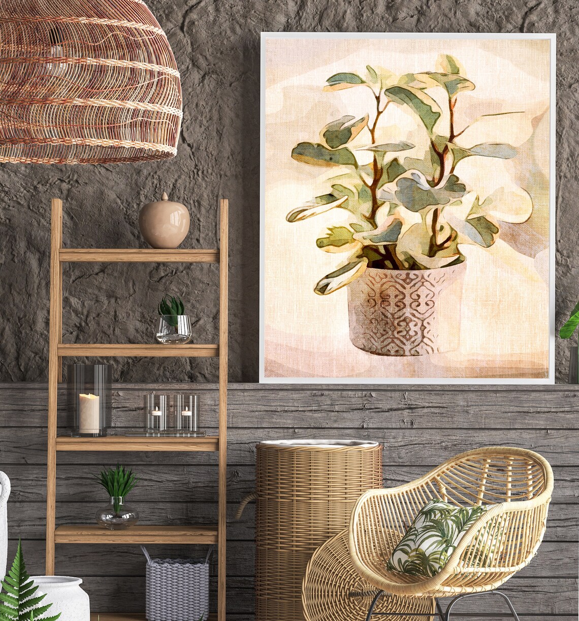 Abstract Plant Printable Wall Art Botanical Plant Modern - Etsy