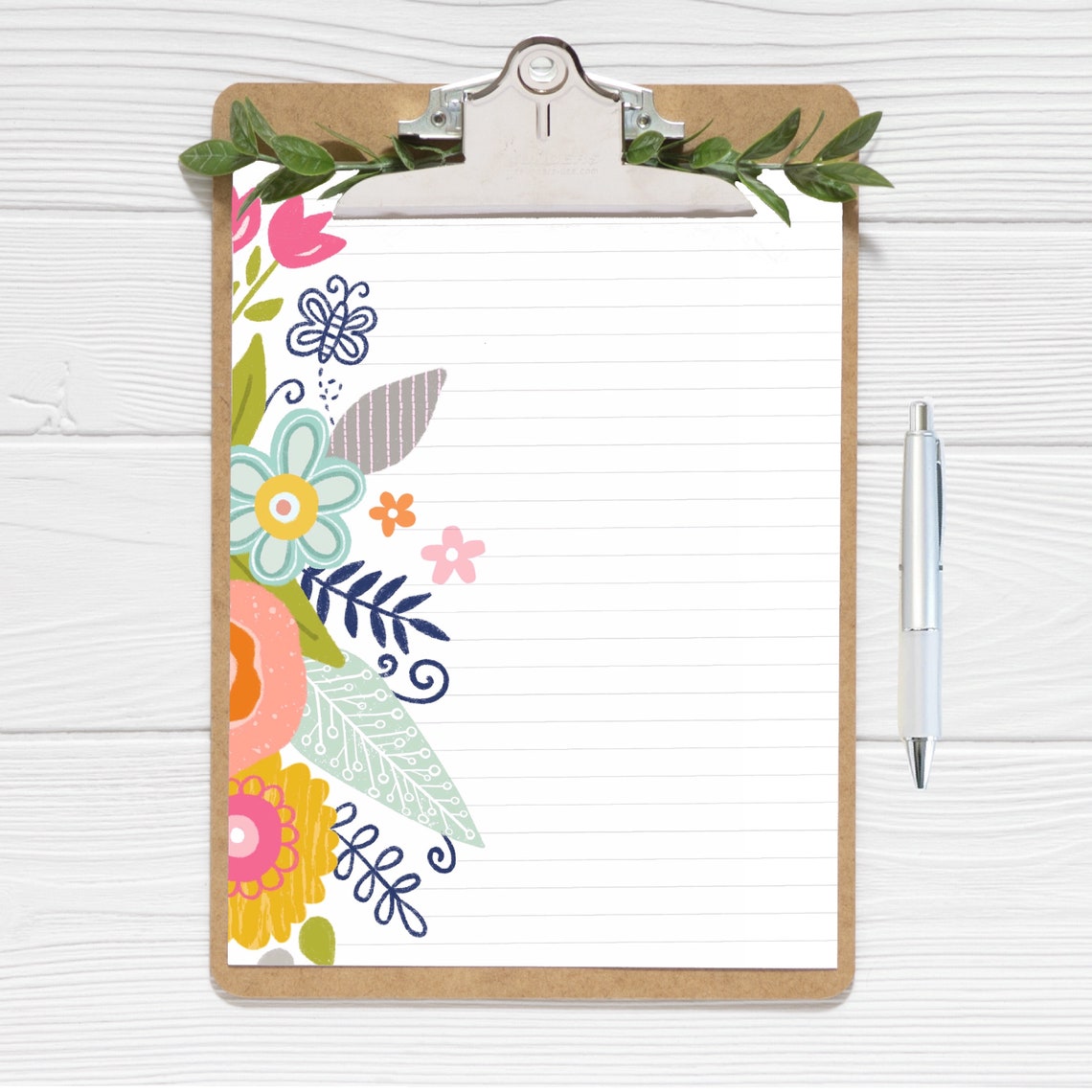 Printable Floral Stationery Lined Letter Writing Paper Blank - Etsy