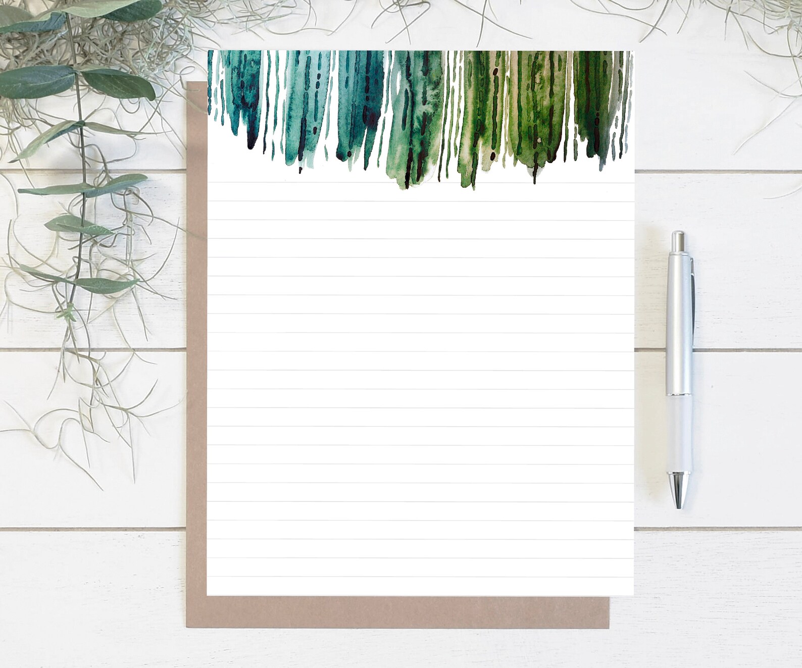 Printable Abstract Watercolor Stationery Lined Letter Writing - Etsy