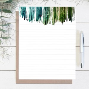 Printable Abstract Watercolor Stationery Lined Letter Writing - Etsy