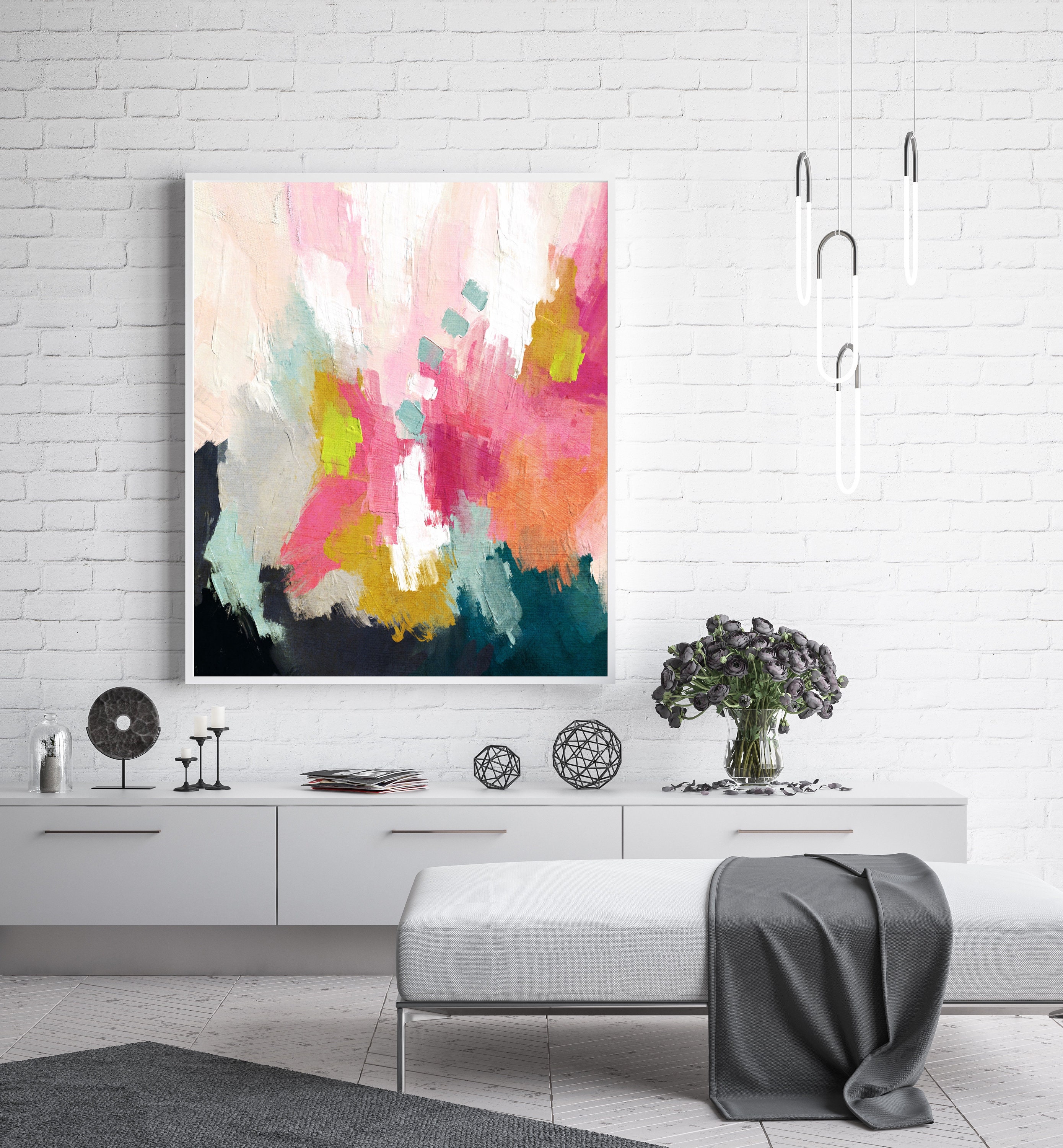 Colorful Abstract Art Printable Wall Art Painting Downloadable - Etsy